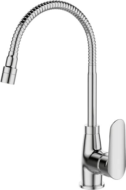 Смеситель для кухни Milardo Meal M07SB2FM05 с гибким изливом, с поворотным изливом, хром, глянцевый, однорычажный, латунный, с керамическим картриджем