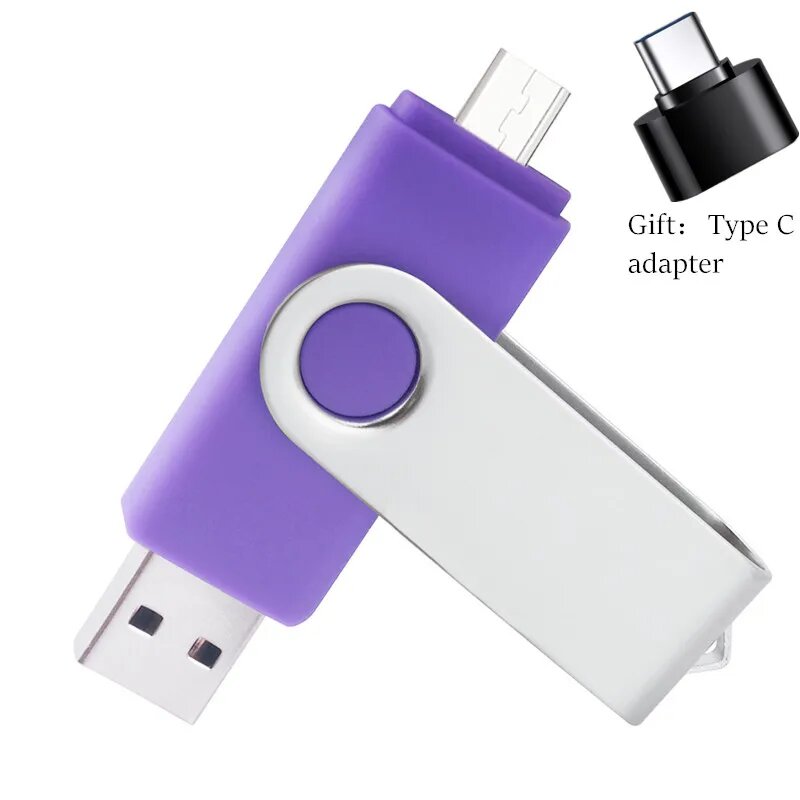 USB флешка 256 ГБ Purple HTC с Type-C адаптером