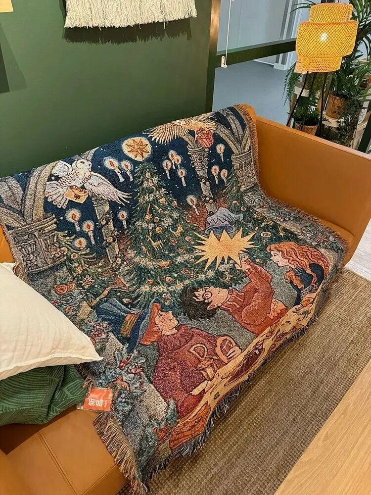 Плед жаккардовый, пончо Аниме-одеяло , Софт, 160 см х 130 см