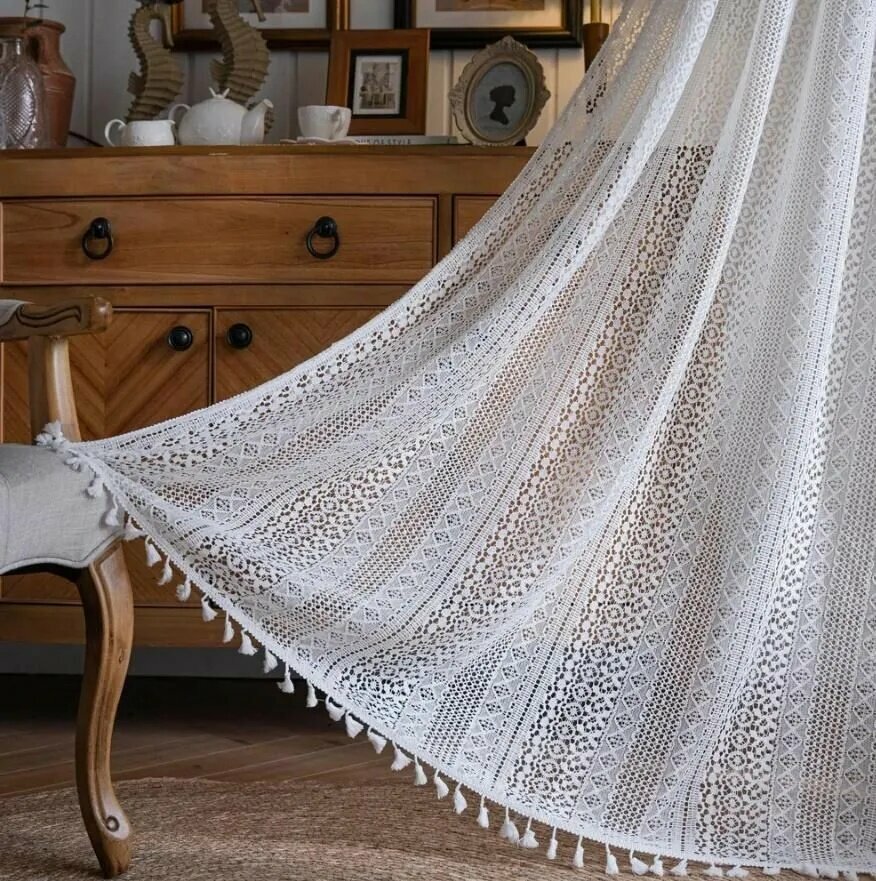 DUDUQ Штора 150х260 см крепление Кулиска белый