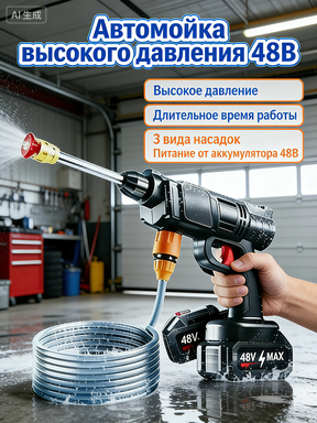 Аккумуляторная автомойка высокого давления с кейсом 2 аккумулятора. Минимойка