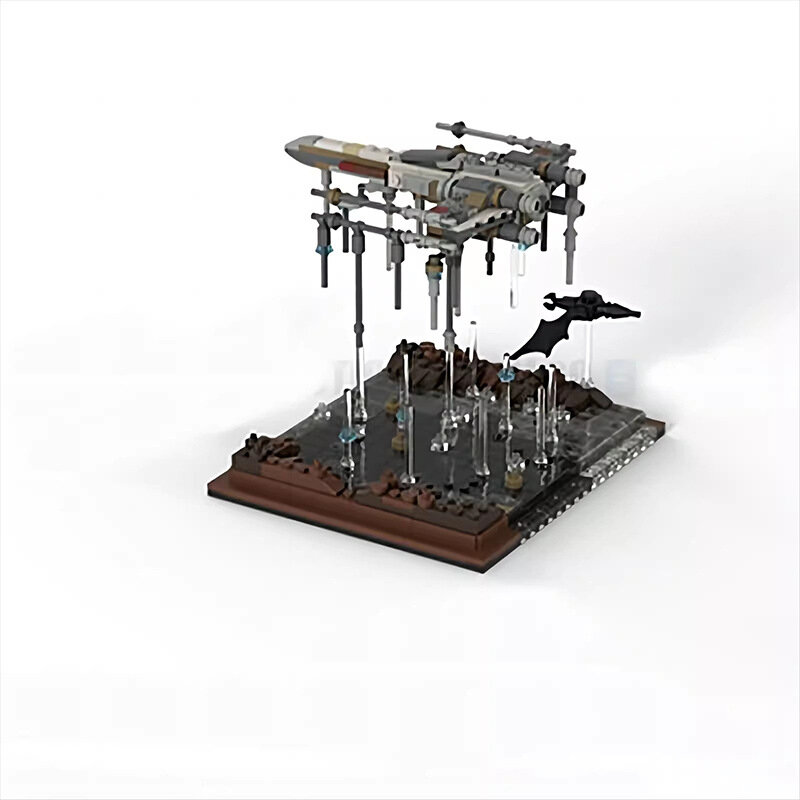 MOC-110882 Планета серии Контратака Миниатюрный аниме-истребитель Сборный строительный блок Игрушка-орнамент