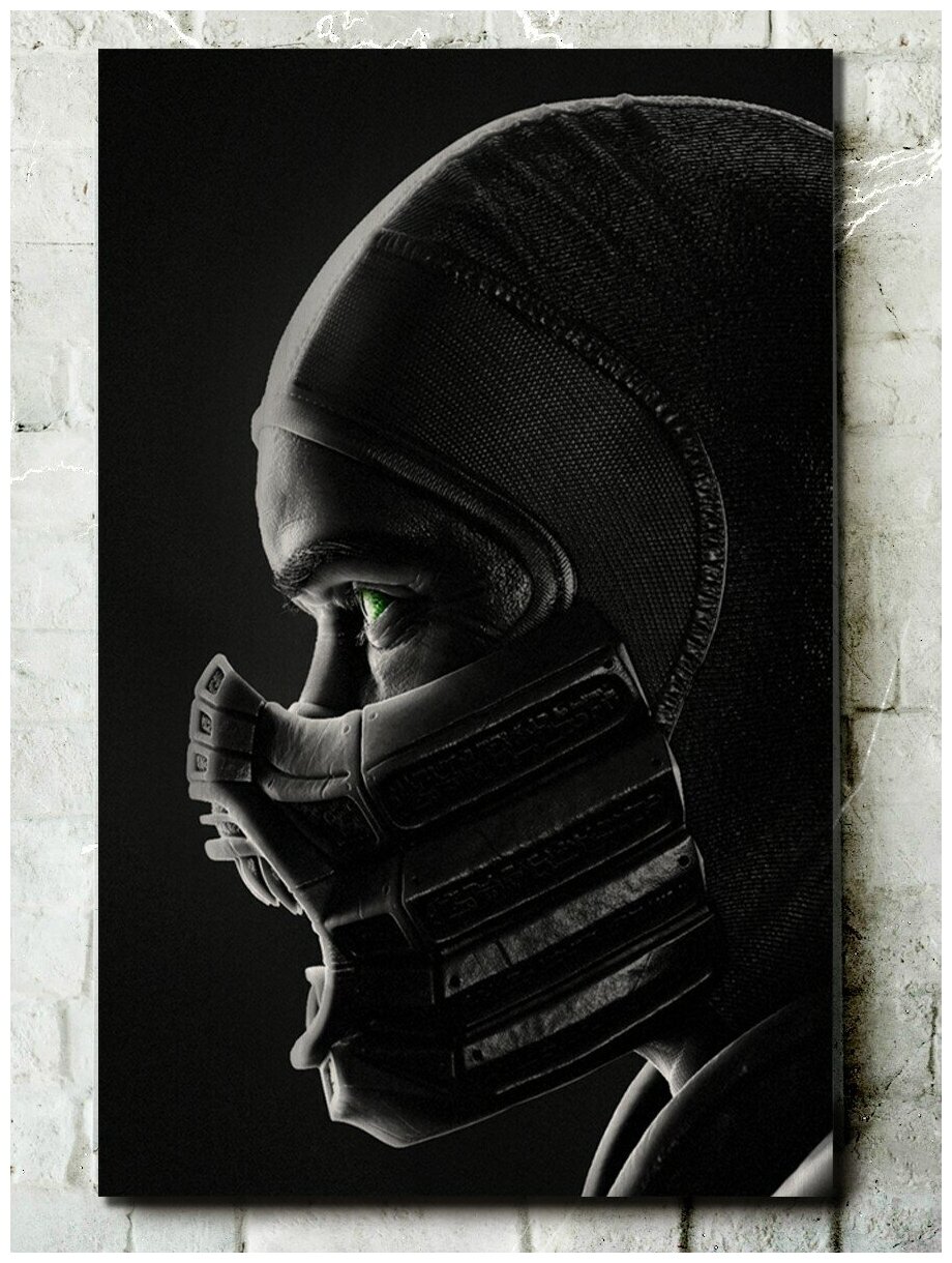 Картина интерьерная на дереве игра Mortal Kombat (Саб-Зиро, Скорпион, Рептилия, Ниндзя) - 7806 В