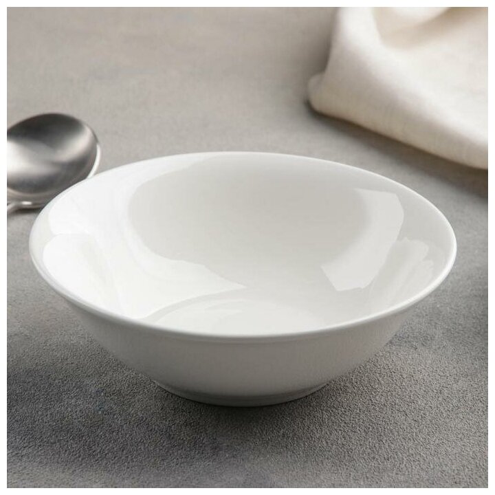 Тарелка обеденная глубокая White Label, 15 см, цвет белый, фарфор, тарелки глубокие для подачи