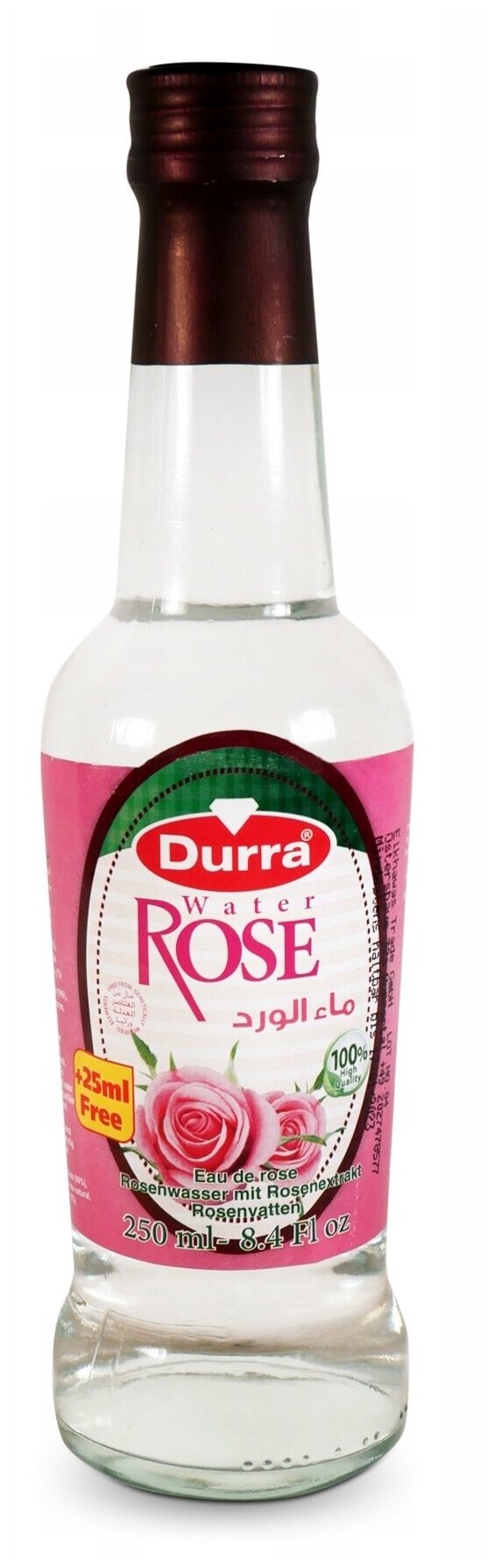 Розовая натуральная вода гидролат пищевая Durra