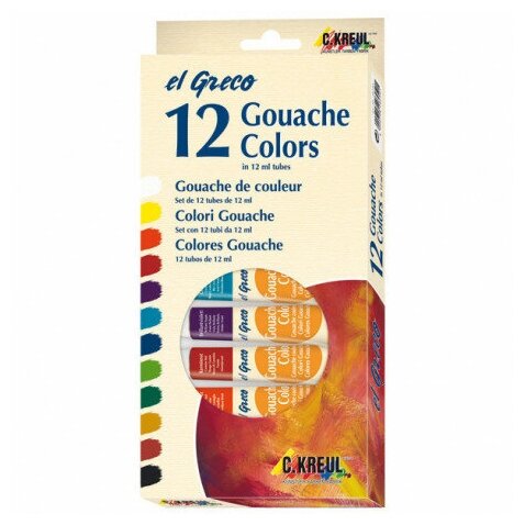 Набор гуашевых красок "El Greco" 12 цв. по 12 мл