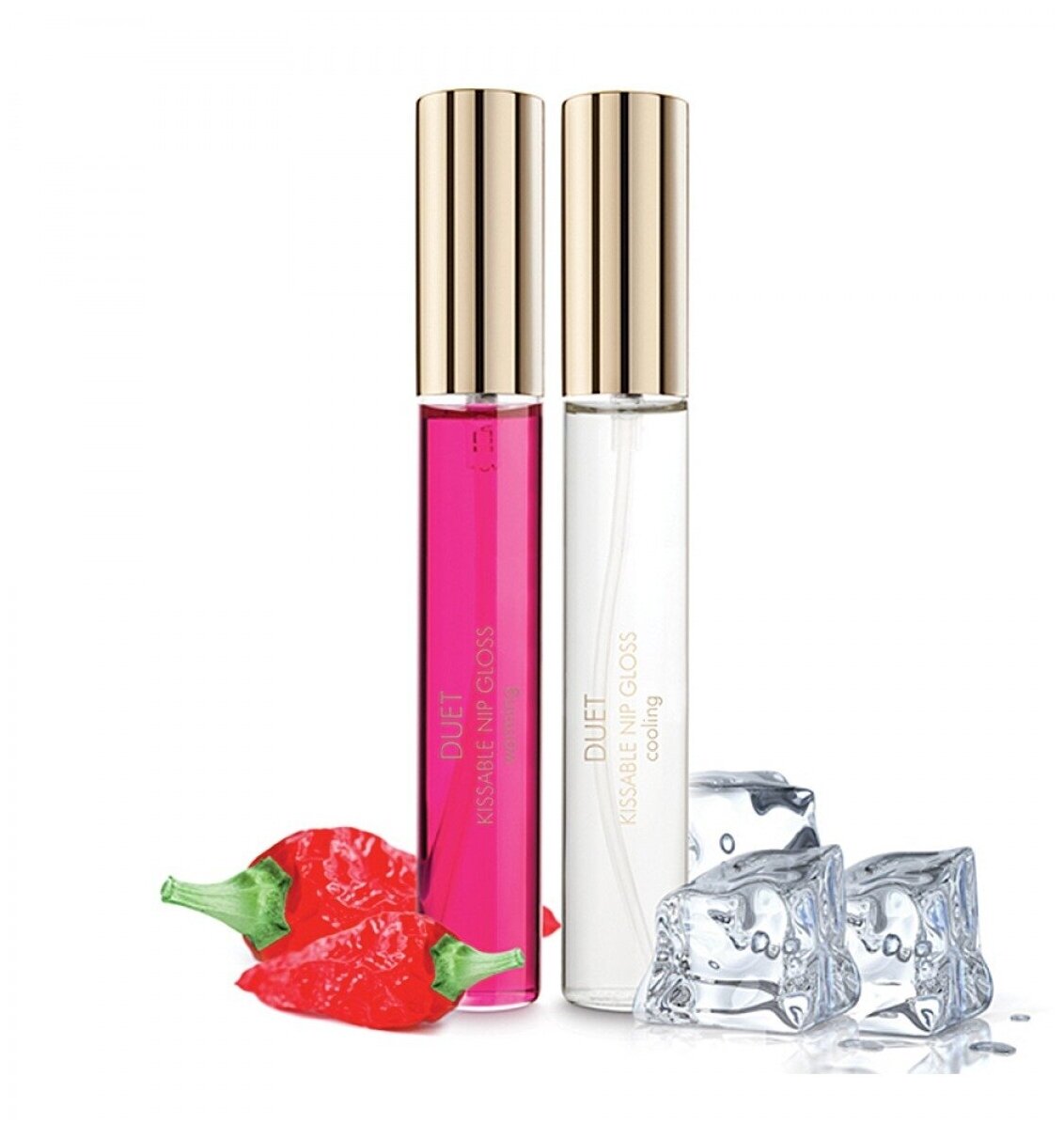 Набор из согревающего и охлаждающего блесков для сосков Kissable Nip Gloss (2*13 мл), bijoux-0128