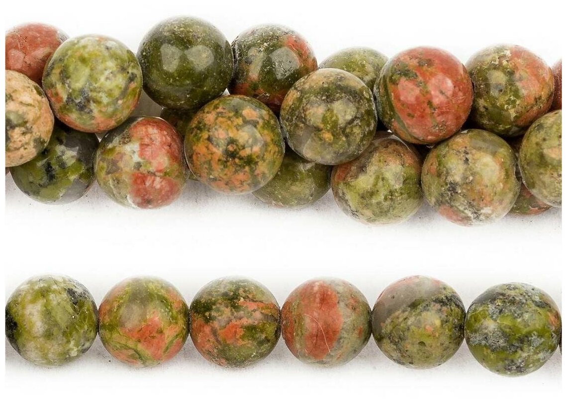 Бусины из натурального камня - Унакит 8 мм