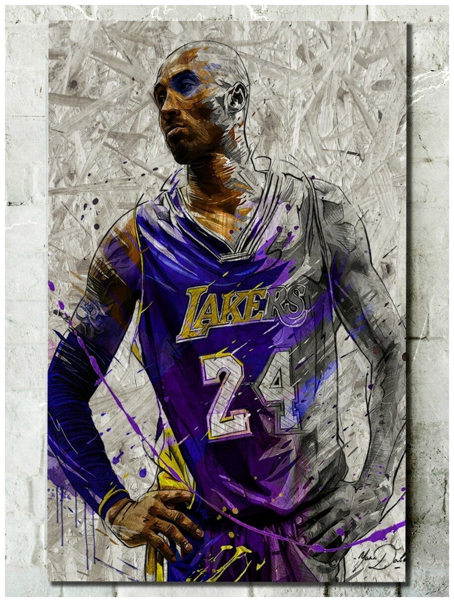 Картина интерьерная на рельефной доске Спорт Баскетбол (Коби Брайант) - 7882 В
