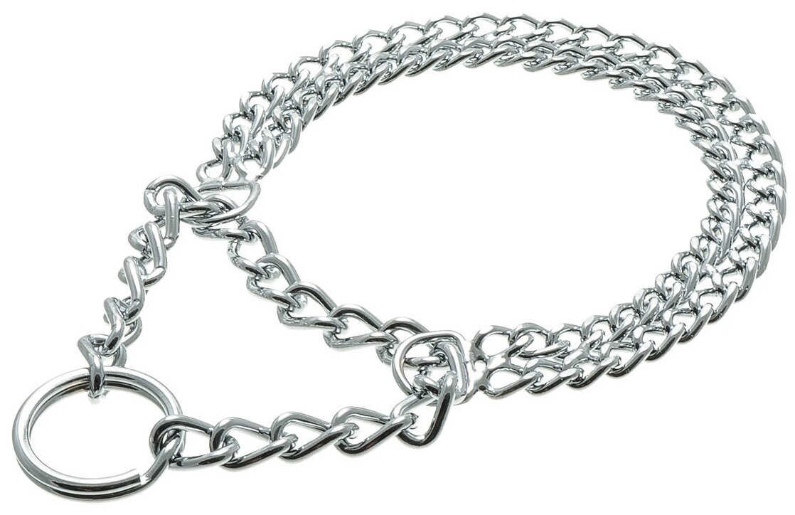 Ошейник полуудавка цепочка двойная для собак малых и средних пород Zoo One, 2,0мм (35см)