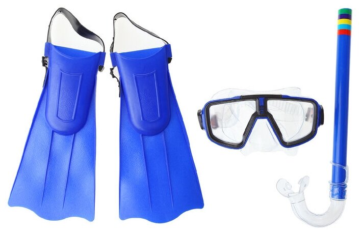 Набор для плавания детский: маска+трубка+ласты безразмерные, цвета микс, 541894