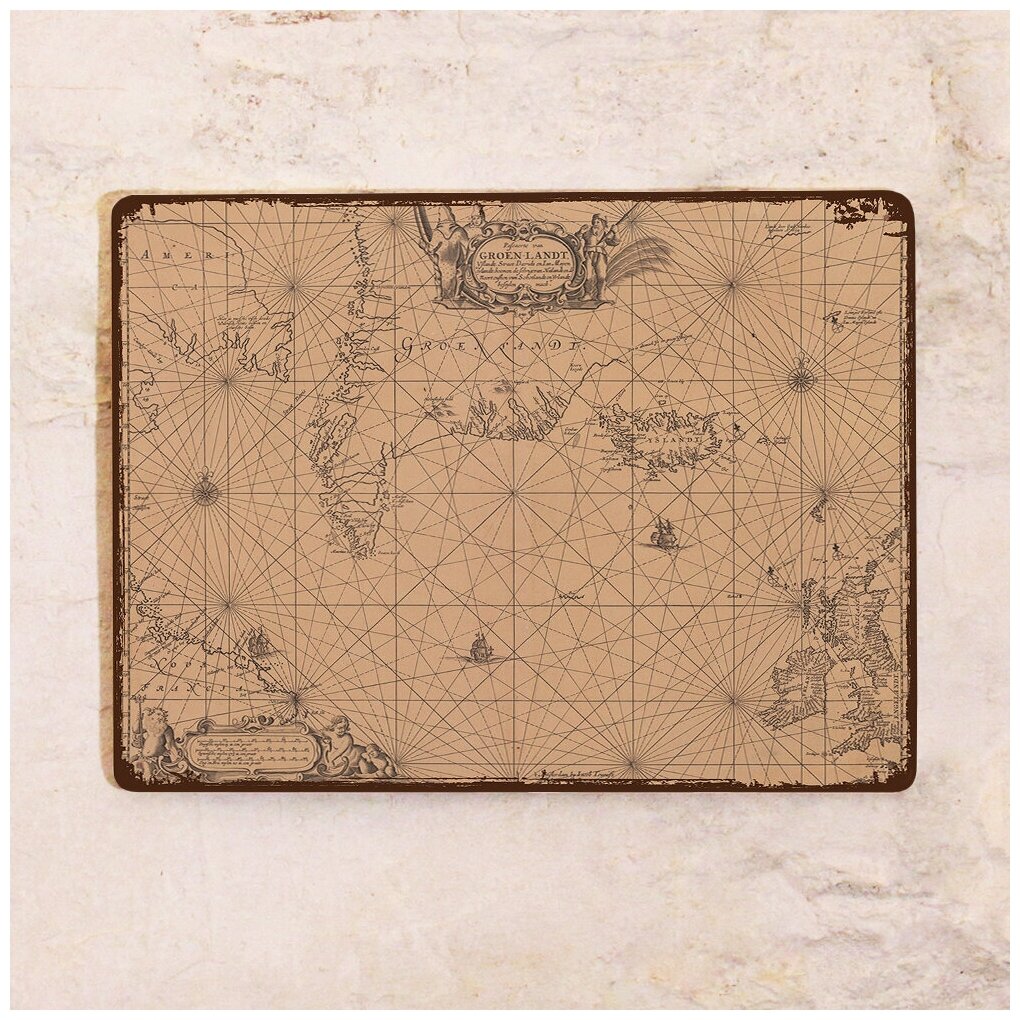 Древняя навигационная карта 30х40 см