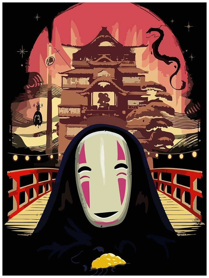 Картина по номерам на холсте Аниме Унесенные призраками Безликий - 6531 В 30x40