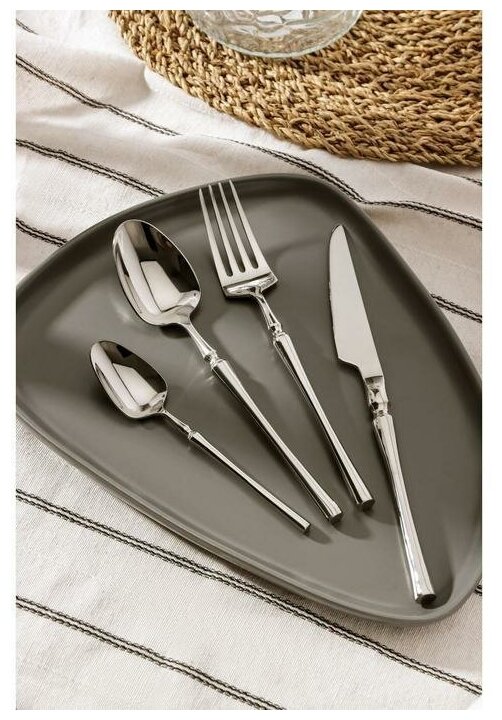 Набор столовых приборов Magistro "Фьюжн", 4 предмета, цвет серебряный, столовые приборы