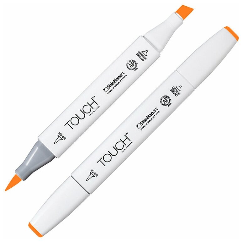 Маркер TOUCH BRUSH двухсторонний на спиртовой основе 023 оранжевый