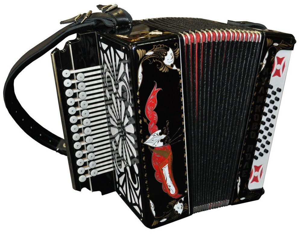 G-3-BK Гармонь "Куликово поле", 25х25–III, черная, Тульская Гармонь