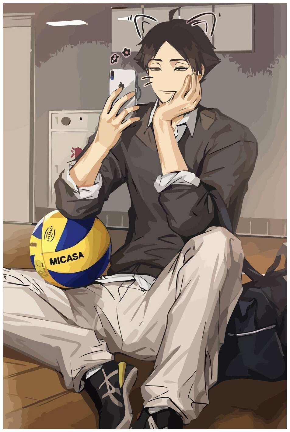 Картина по номерам на холсте Аниме Волейбол Суна - 781 40X60