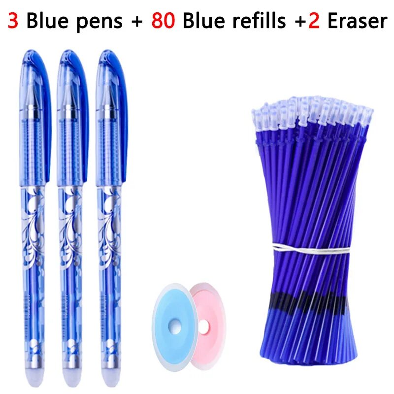 Гелевые ручки Kawaii, 85 шт, синие/черные чернила, пластиковые Синий, 85 Pcs Blue Set C