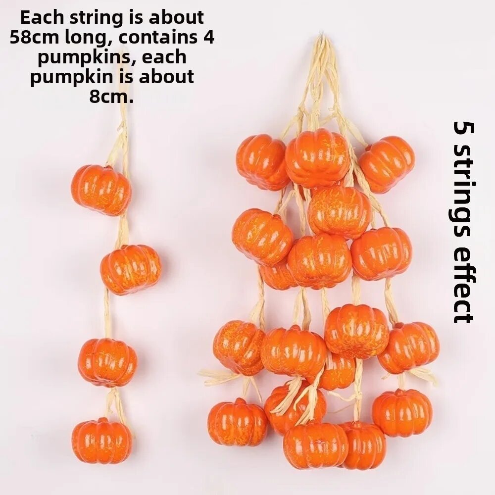 Искусственная гирлянда из овощей из пенопласта Оранжевый, Pumpkin