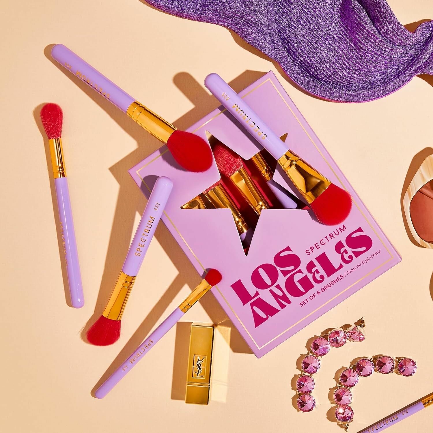 Spectrum Collections Deluxe, набор кистей для макияжа из 6 предметов Лос-Анджелес Travel Book