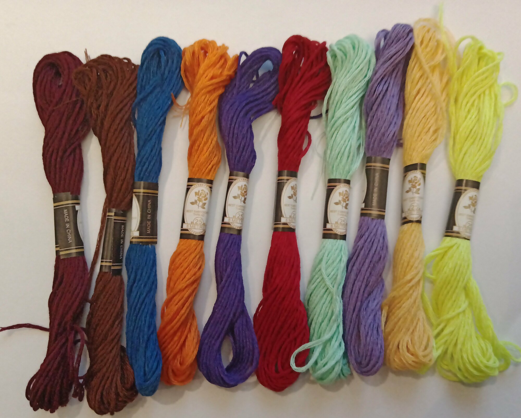 Мулине, 100% хлопок, 8 м, 10 шт.