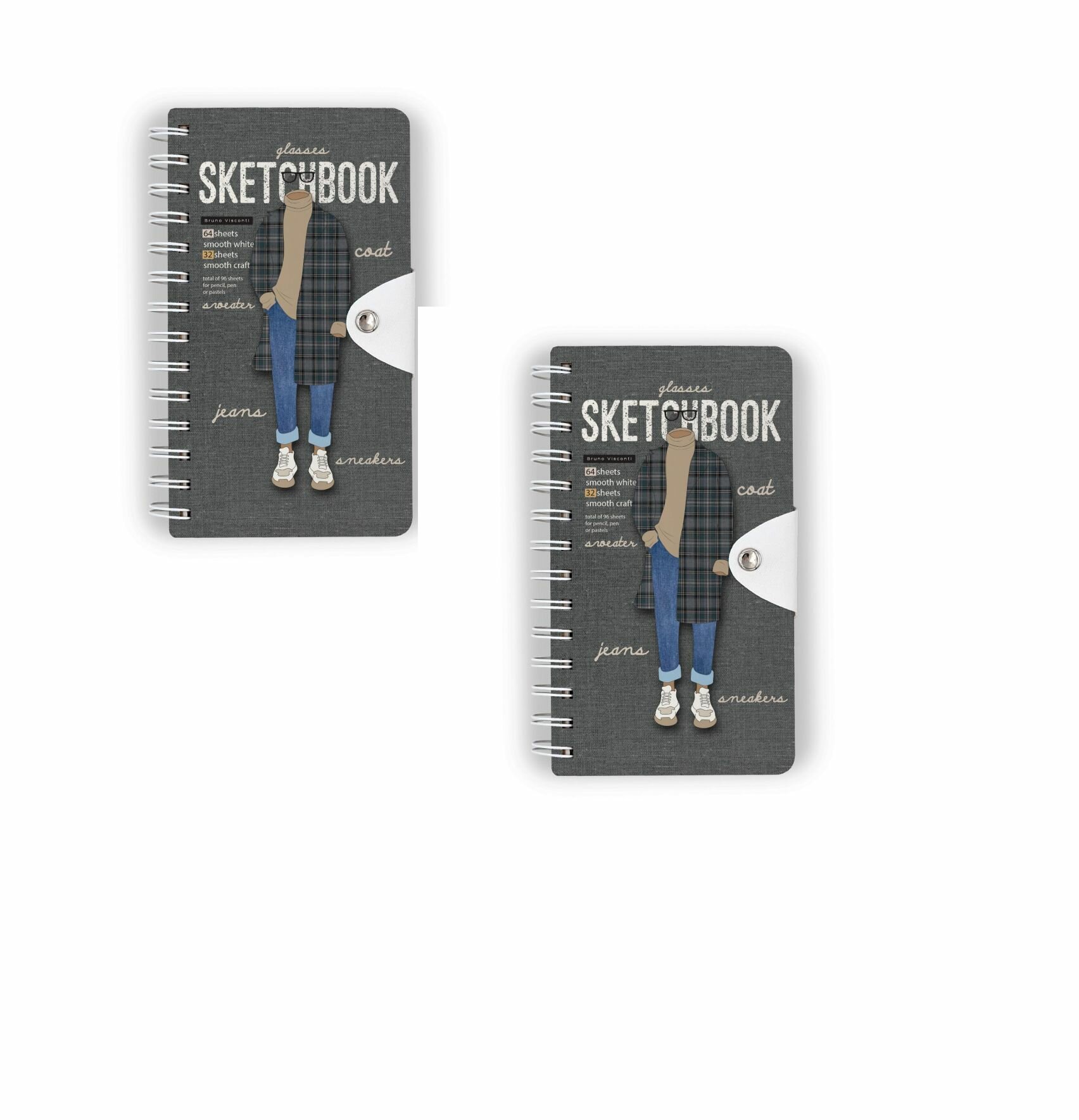 Bruno Visconti Блокнот для набросков на гребне А6+, 96л, 153х206, 2 уп