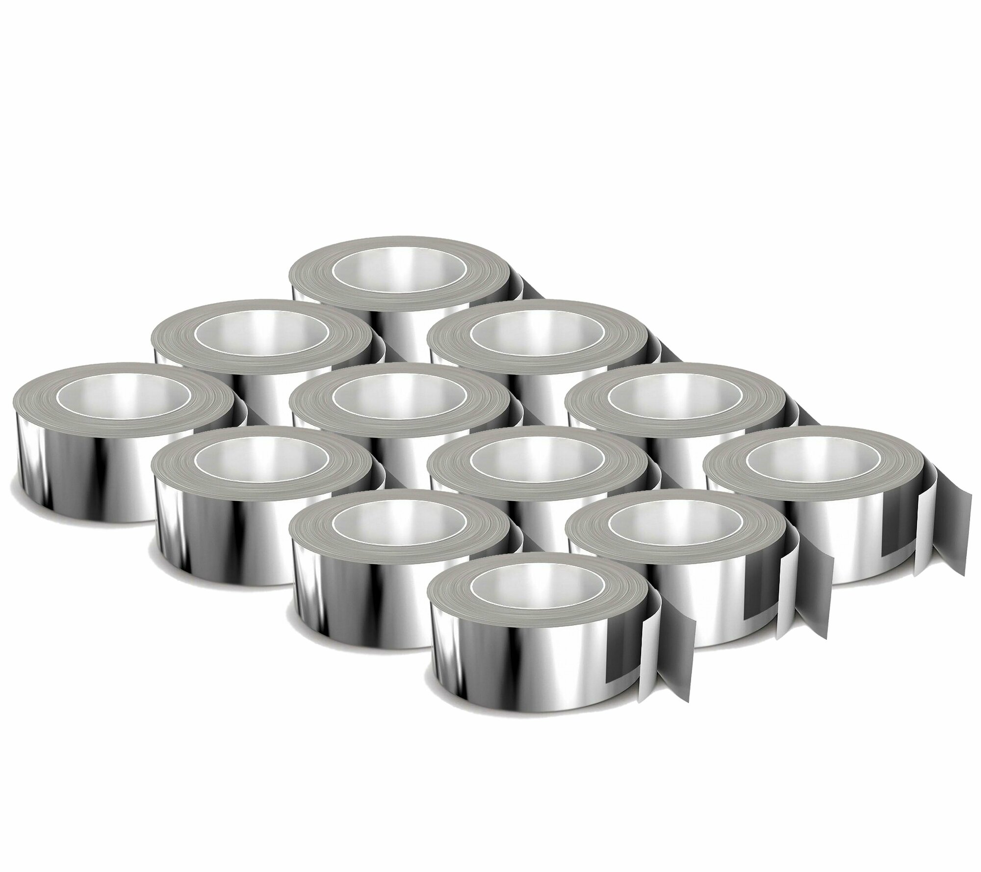 Алюминиевая лента 12 шт 48 мм 40 м фольгированный скотч термостойкий для вентиляции