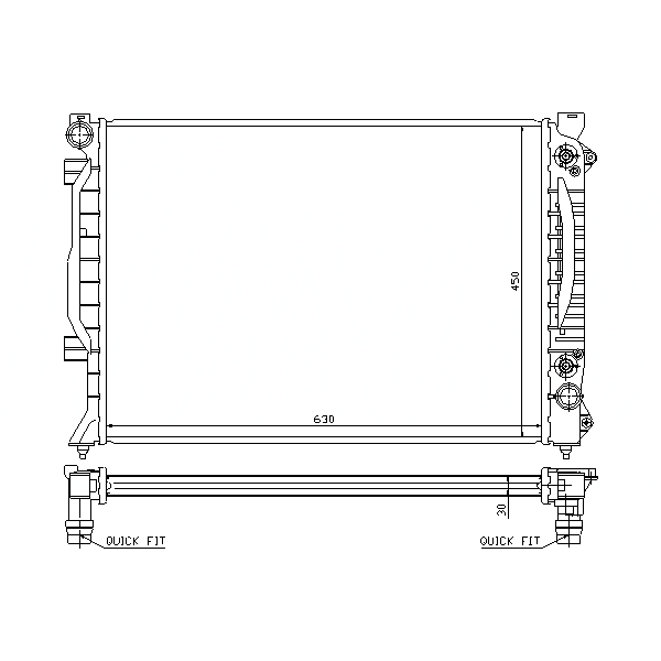 NISSENS 60423A (4B0121251A / 4B0121251A / 4B0121251AE) радиатор системы охлаждения audi: a6 (4b, c5) 2.5 tdi / 2.5 tdi quattro