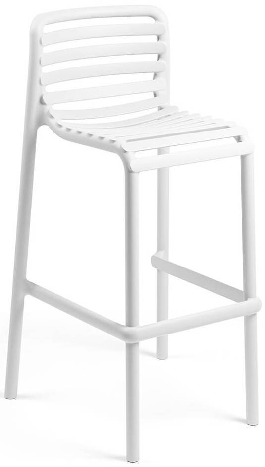 Барный стул со спинкой Nardi Doga Stool, белый, высота сиденья 75 см