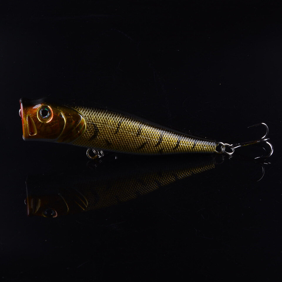 Поппер Sumrak - 2 (95мм, 14г), цвет золотистый/черный, тройник