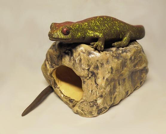 Грот Handmade, "Норка" бежевая из искусственного камня для рептилий.