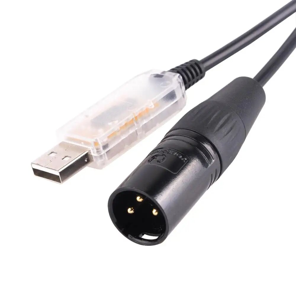 YIDAMA-TONGLE USB к XLR DMX 512 интерфейс 1.8M, transparent usb dmx