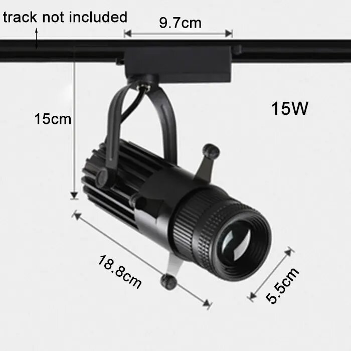 Светодиодные трековые прожекторы 20W Graphics Cut 4000K day white, Черный, black track lamp 15W