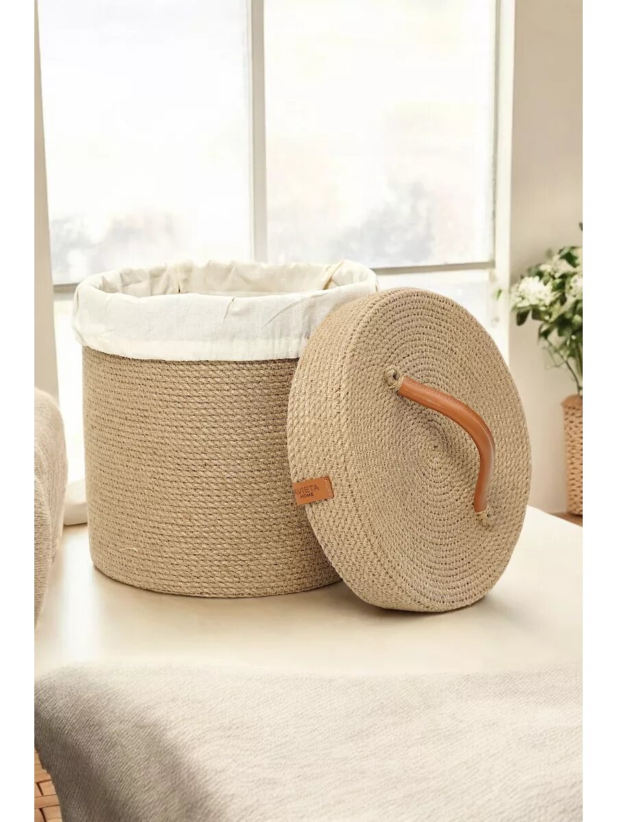 Корзина для белья плетеная