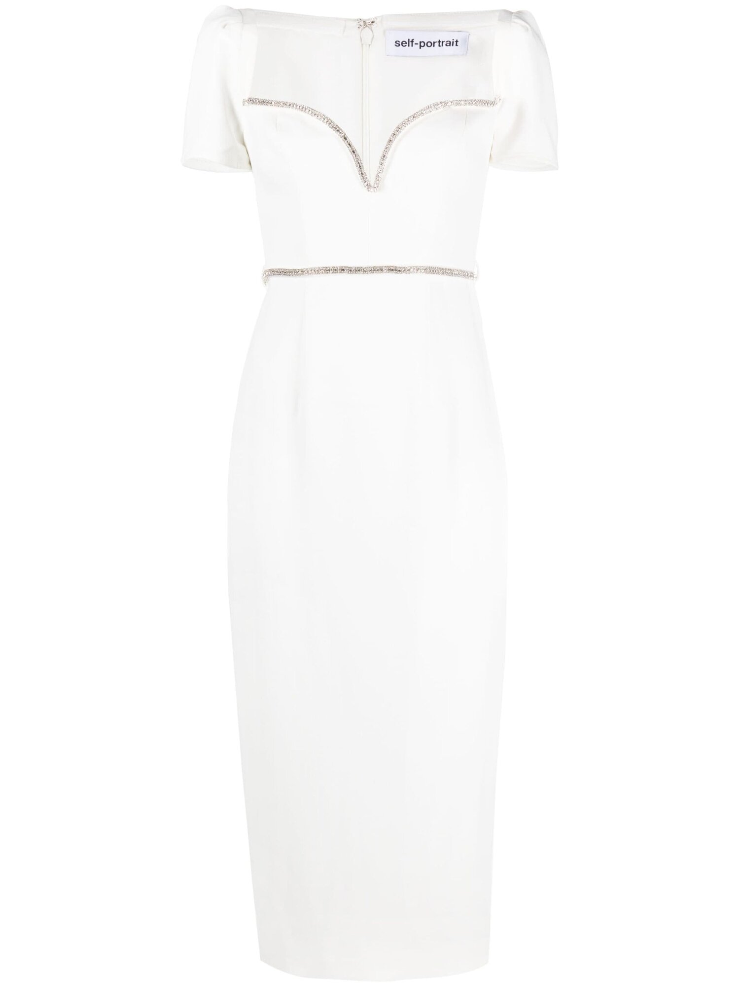 Платье White Diamante Trim Split