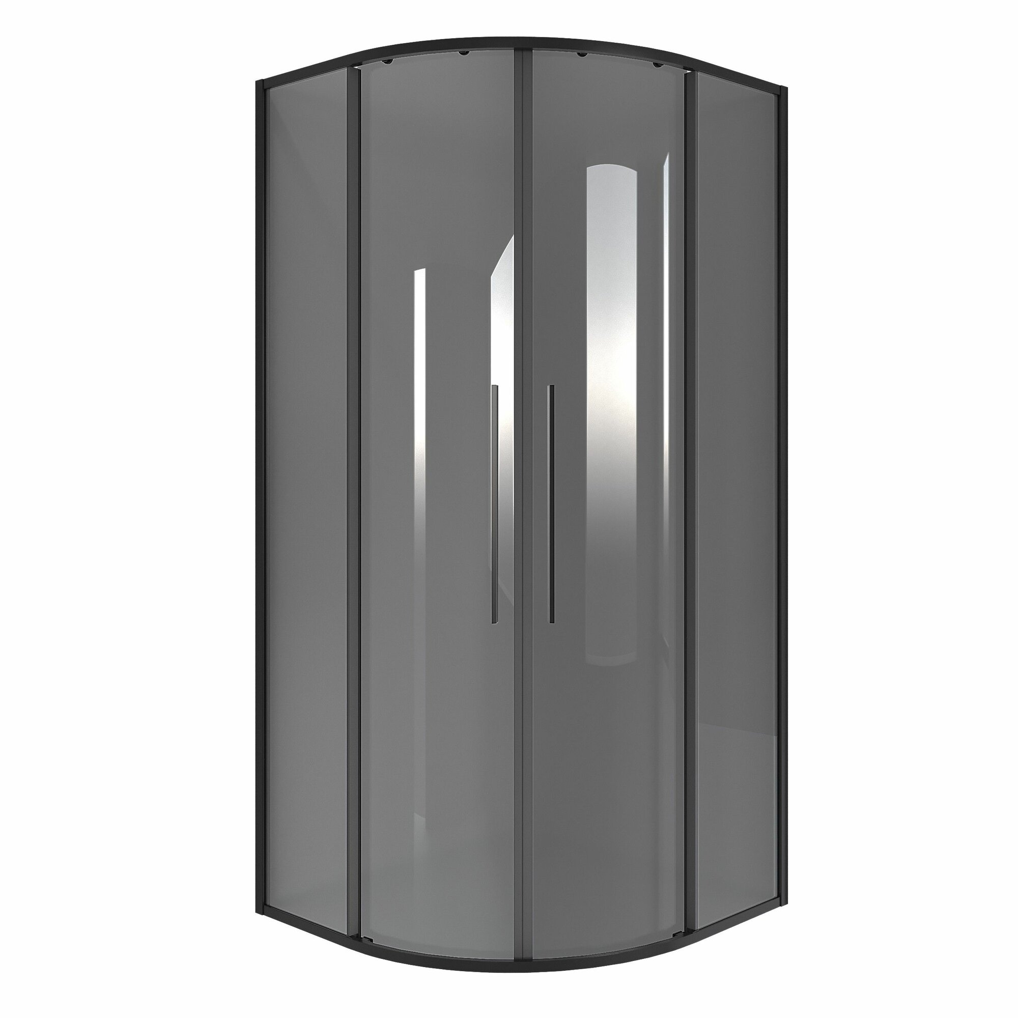 Душ. ограждение NG-2827-34BLACK (100*100*195) полукруг, раздвижная, черный матовый, стекло тонир,1 м