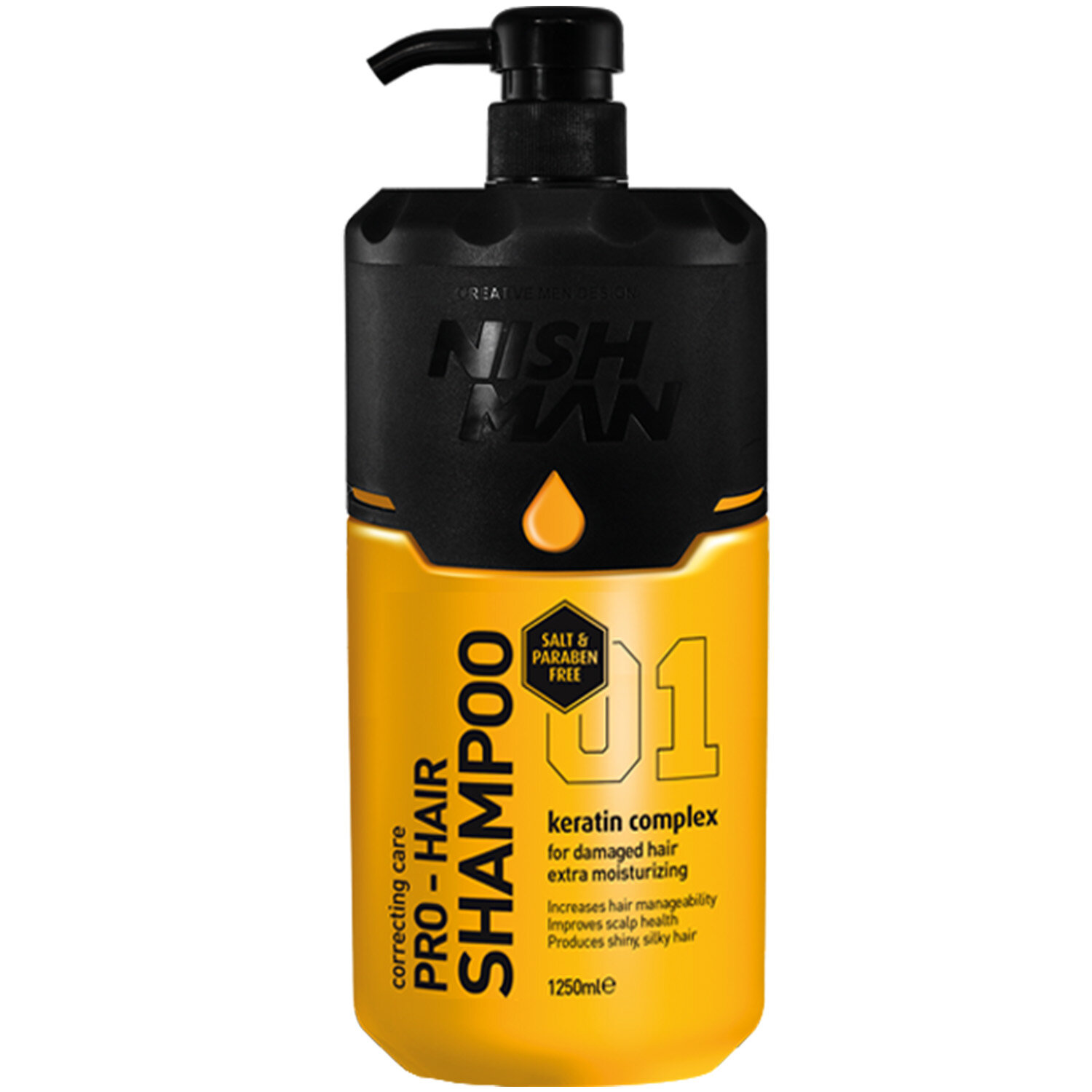 Шампунь для волос NISHMAN PROFESSIONAL HAIR SHAMPOO 01 (SALT&PARABEN FREE), 1250 мл