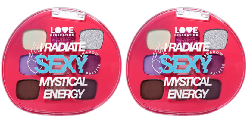Палетка теней для век Love Generation I radiate sexy mystical energy, 01 9 оттенков, 7,2 гр, 2 шт