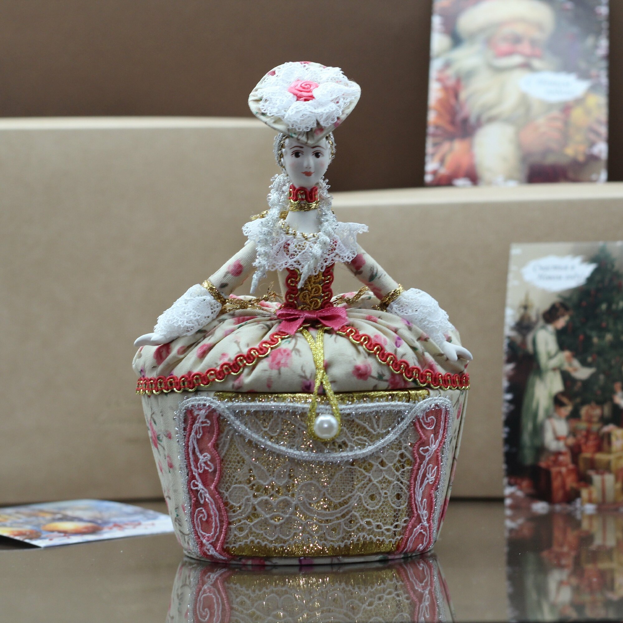 Кукла-шкатулка Рококо, подарочная упаковка, для хранения украшений