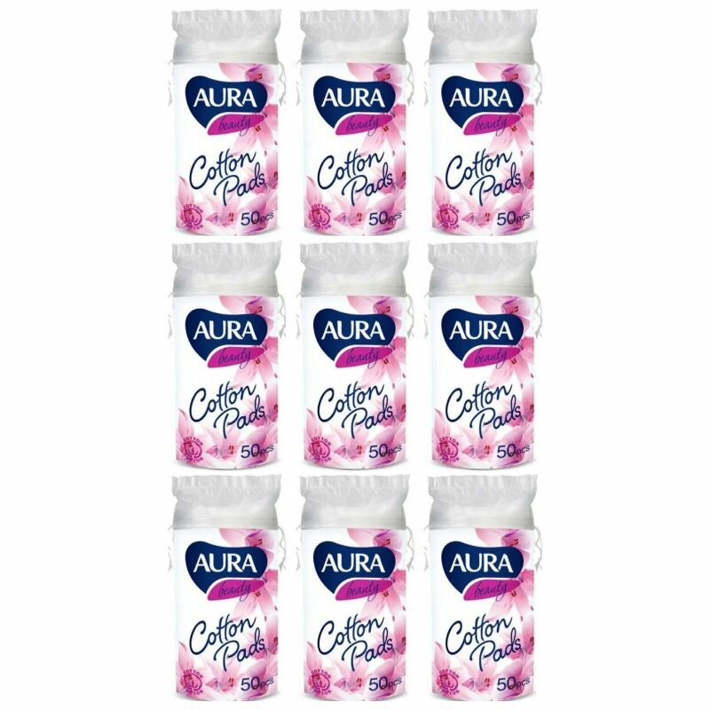 Aura Ватные диски, 50 шт в уп, 9 уп