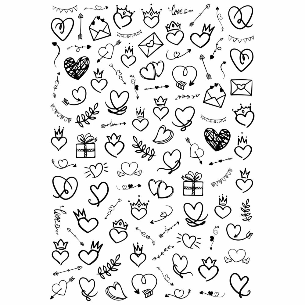 Слайдер-дизайн Crazy Shine Nails mini №1285 Контурные сердца