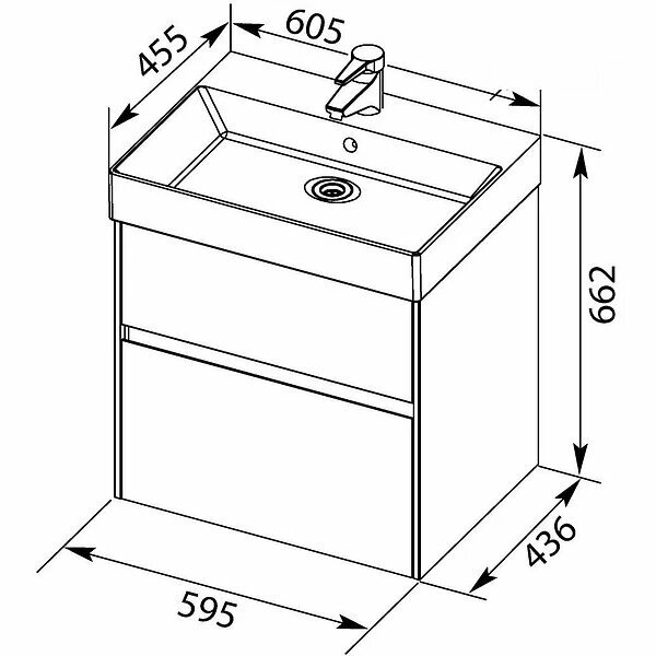 Тумба под раковину Aquanet Бруклин 60 белый