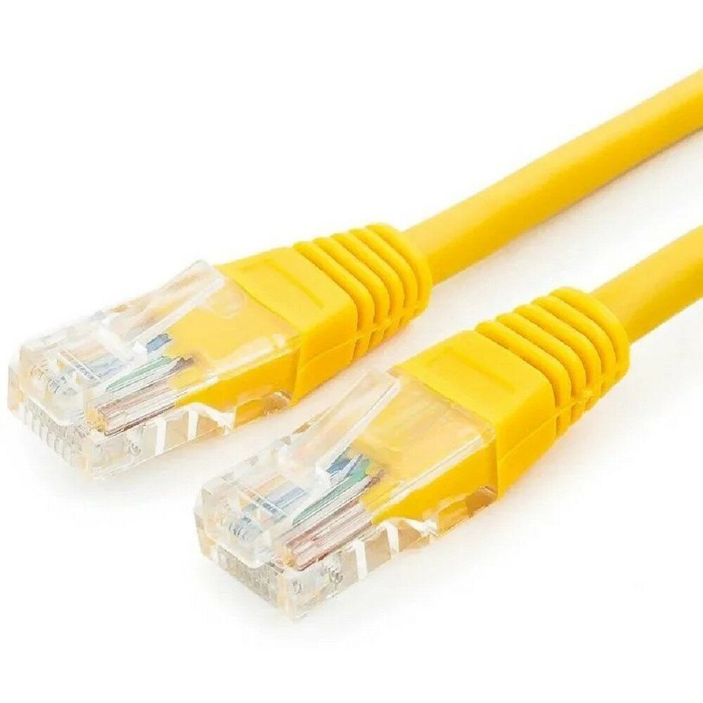 Патч-корд интернет кабель Cablexpert PP12-0.5M U/ UTP cat.5e 0.5 м Желтый