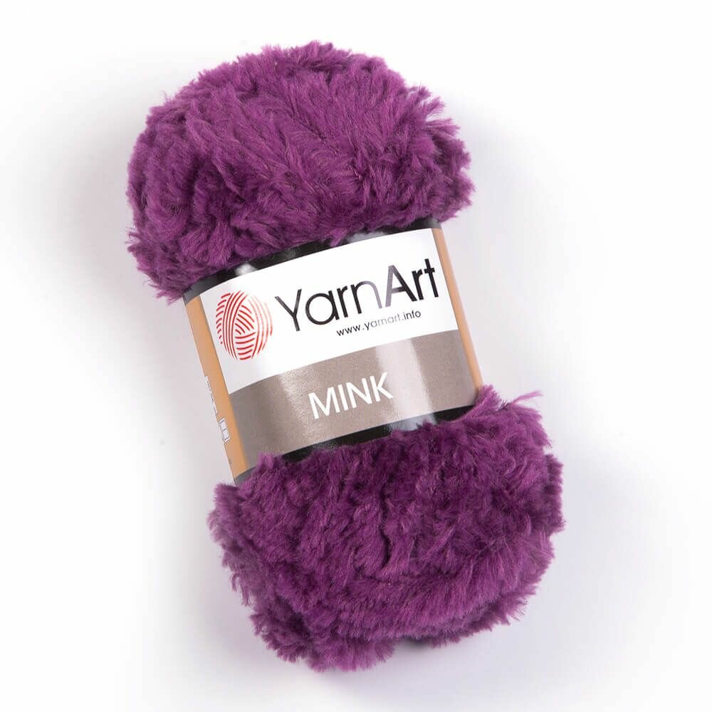Норка, минк (Mink Yarnart) упаковка 10 мотков 50 г. 75 м. 100% полиамид цвет 338 сирень