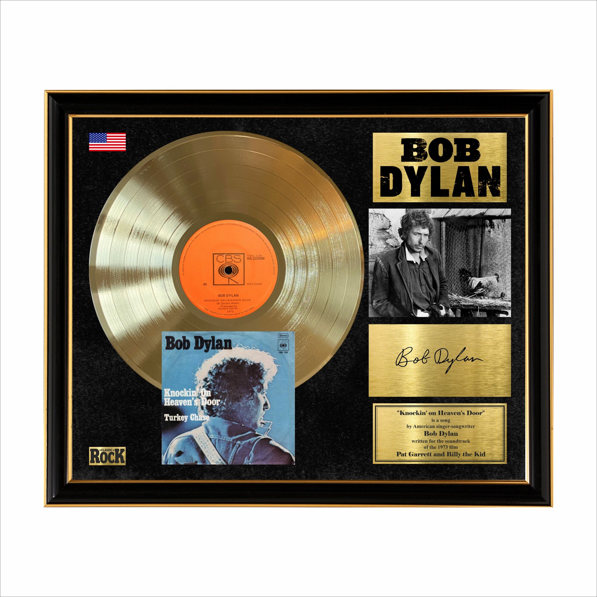 Картина в рамке с пластинкой Bob Dylan
