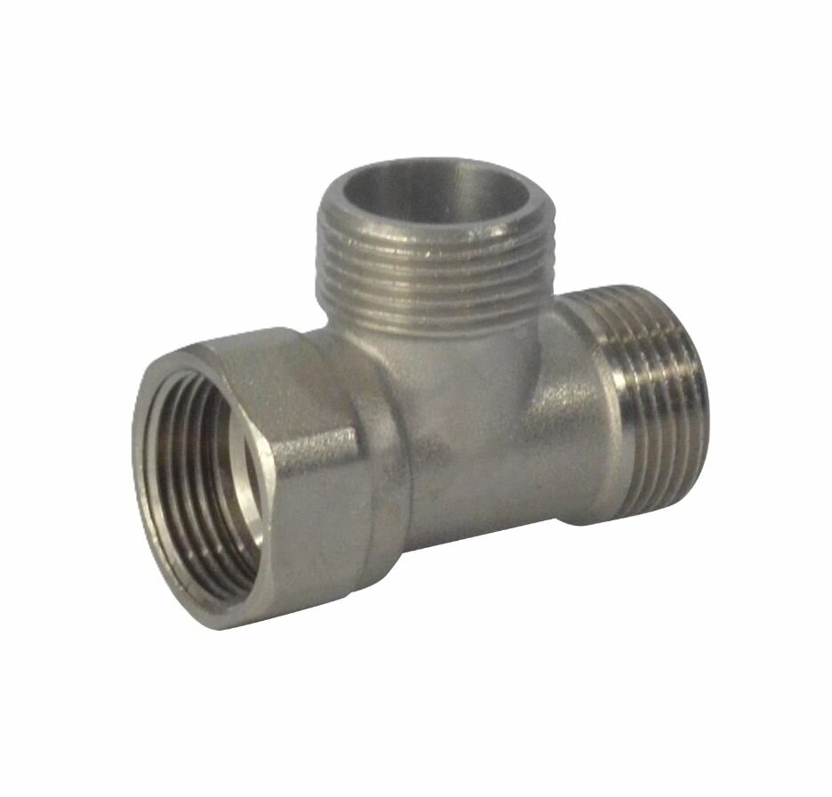 Тройник латунь никель Ду 25 (1") НР/НР/ВР SantechSystems