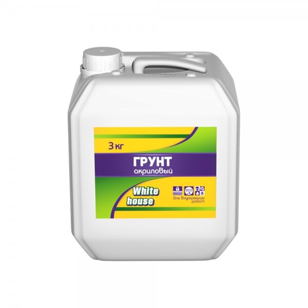 Акриловая Грунтовка для Внутренних Работ White House 3кг.