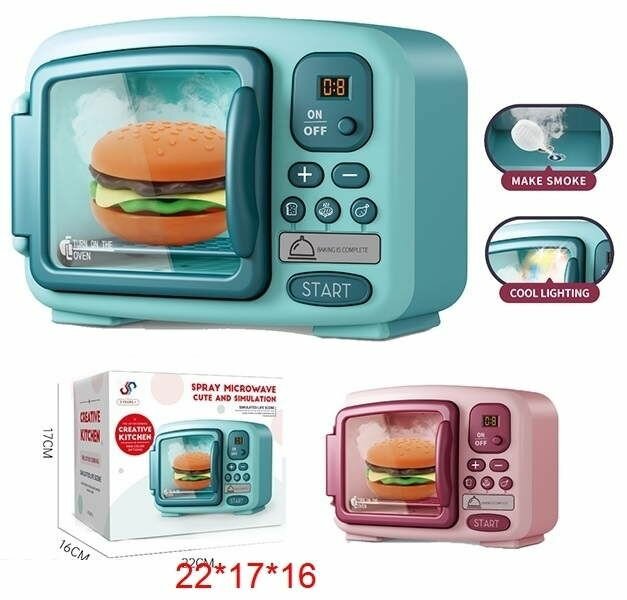 Игрушка Микроволновая печь на батарейках (свет, звук, пар) в коробке
