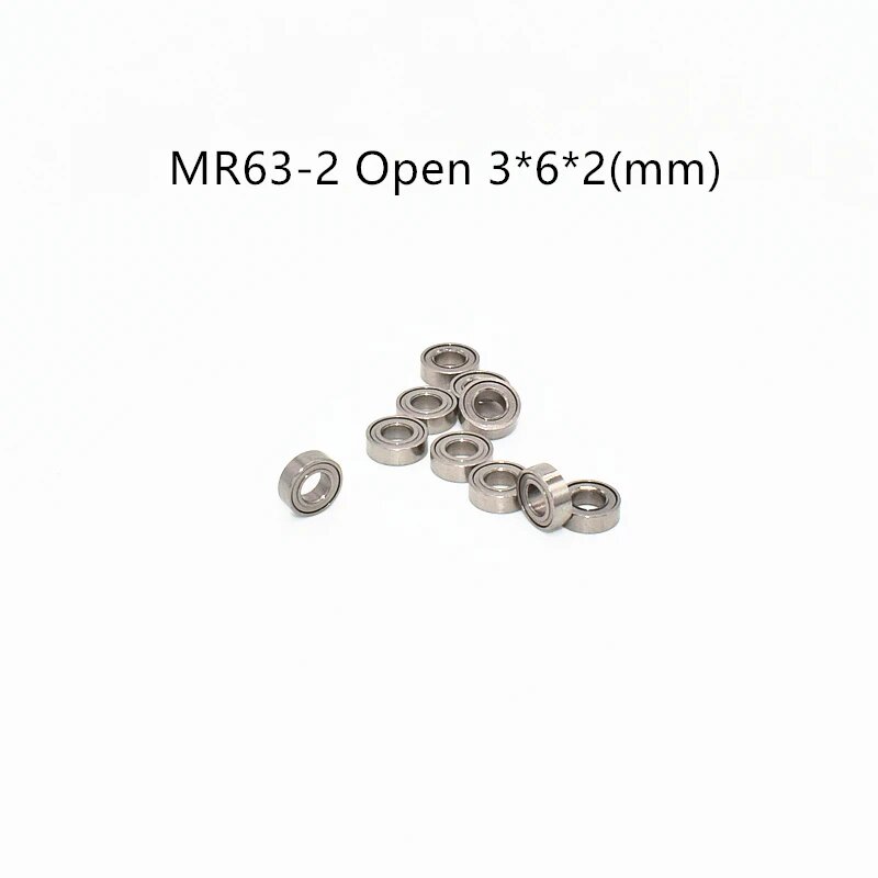 Миниатюрный подшипник MR63-2, 10 штук, 3*6*2 (мм), открытый тип, без уплотнения, хромированная сталь, детали для механического оборудования