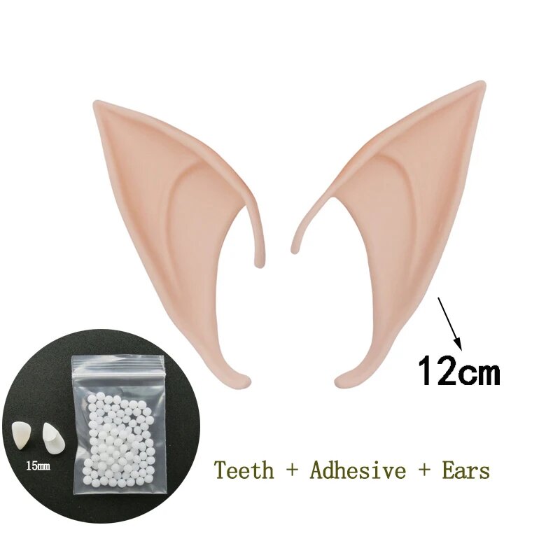 Латексные уши эльфа и клыки вампира для Хэллоуина Skin 12cm